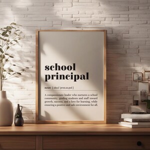 School Principal Definition Print: Typography Text Poster (digital ...