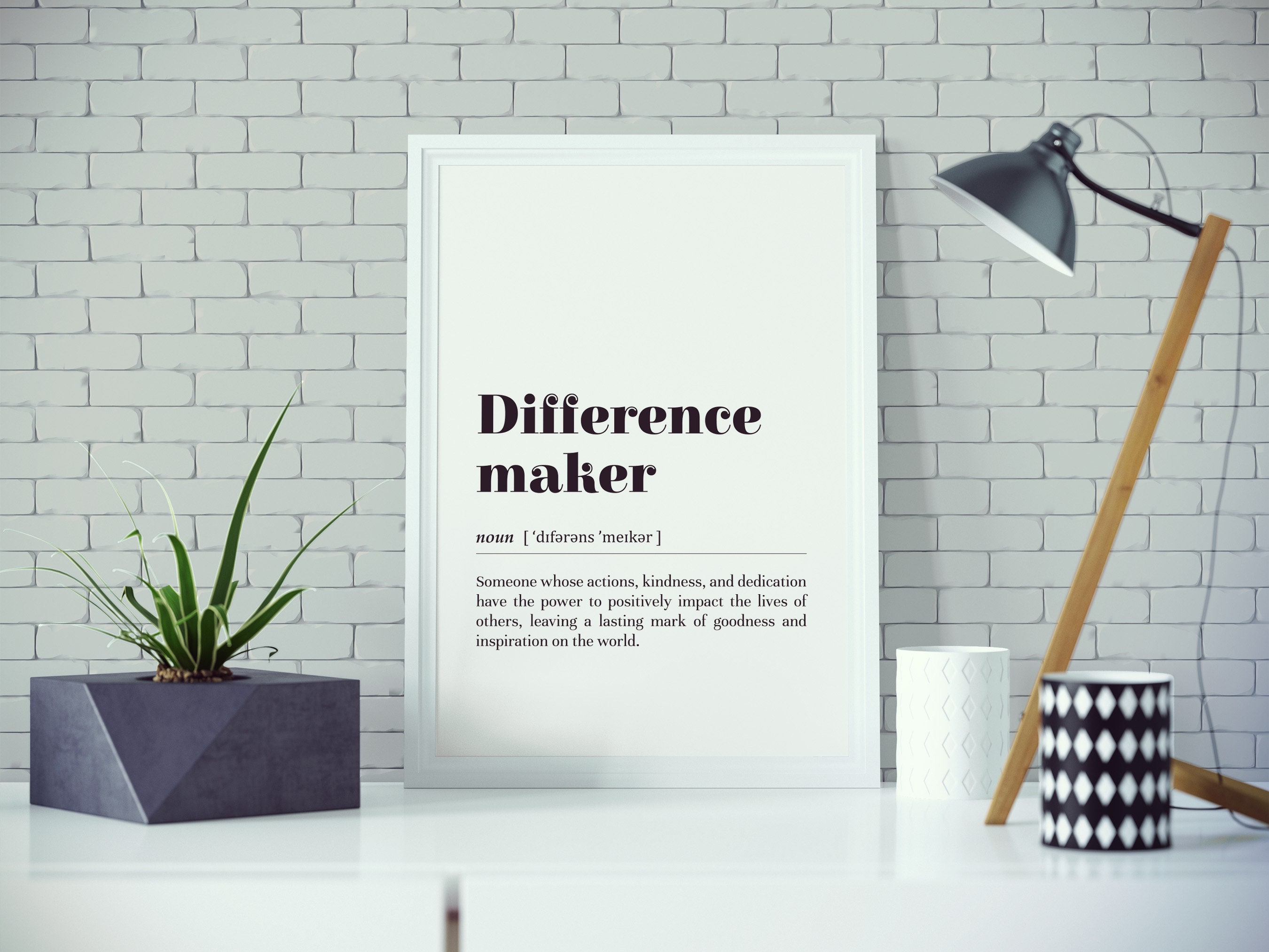 Difference Maker Definition Print: Minimalist Typography Poster ...