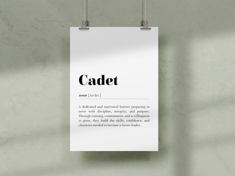 Cadet Definition Poster Print: Training Academy Student / Cadet ...