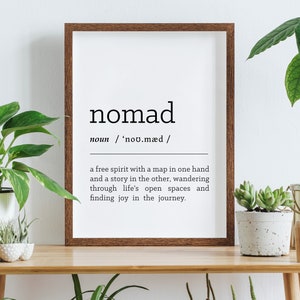 Nomad Definition Poster/digital Print/instant Download//traveler Gift ...