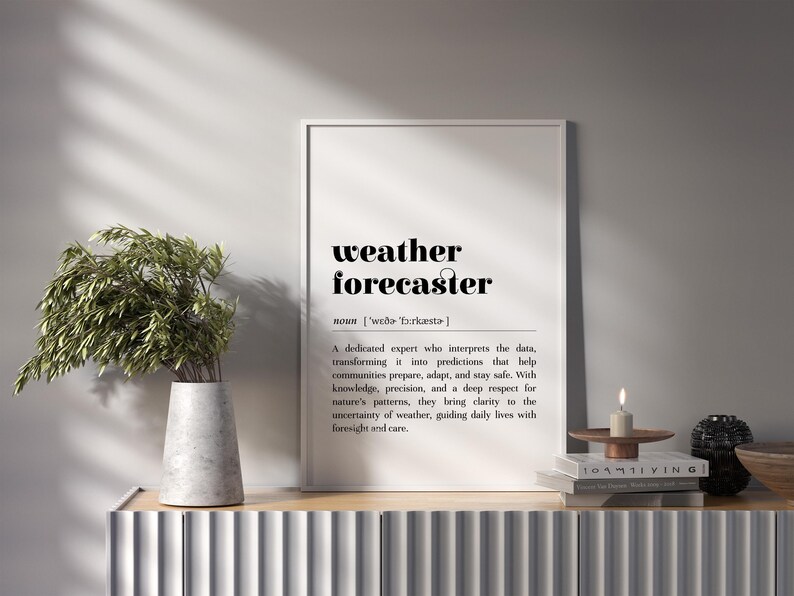 Weather Forecaster Definition Print: Weather Forecast Office Decor ...