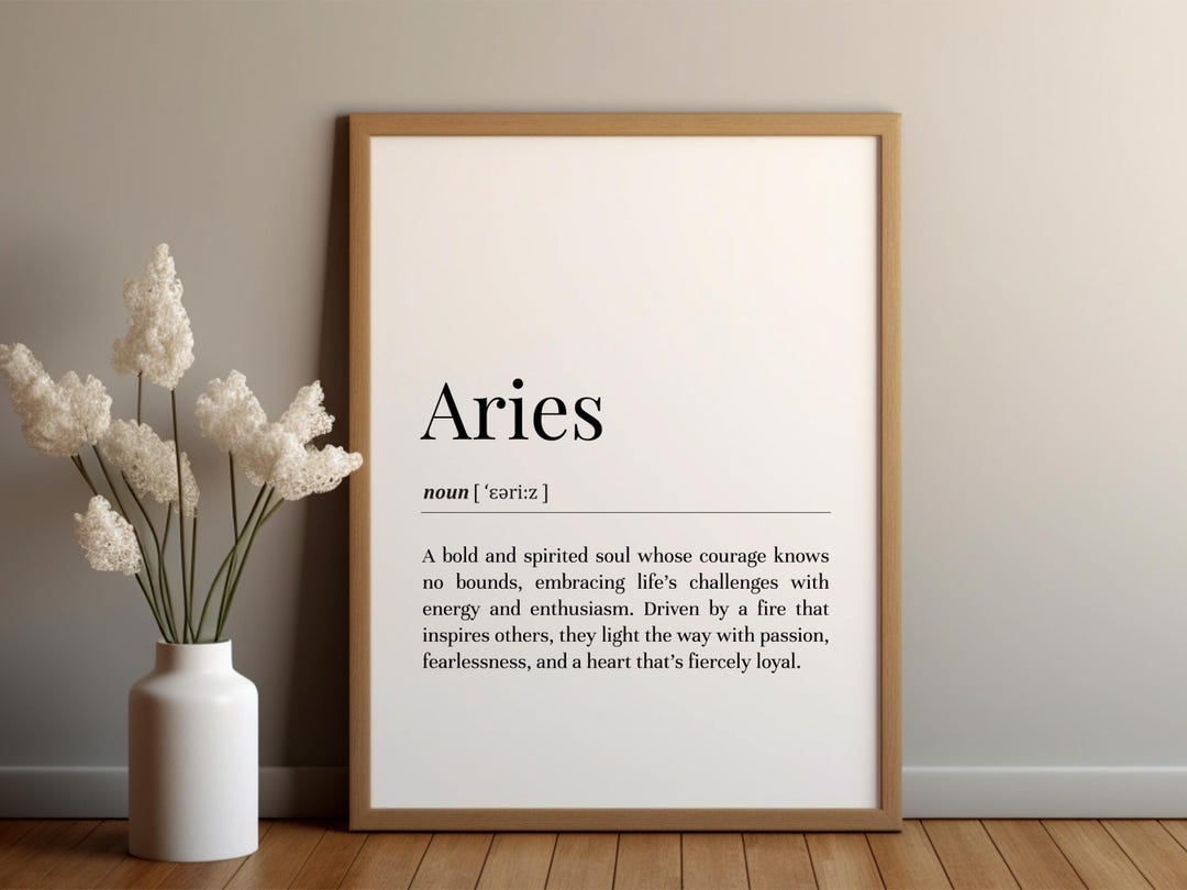 Aries Definition Print: Heartfelt Zodiac Astrology Art (digital ...