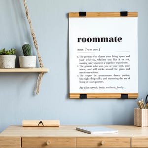 Roommate Definition Print: Minimalist Dorm Wall Art (digital Download ...