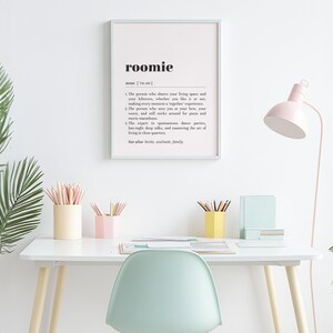 Roommate Definition Art Print: Minimalist Dorm Decor / Gift for ...