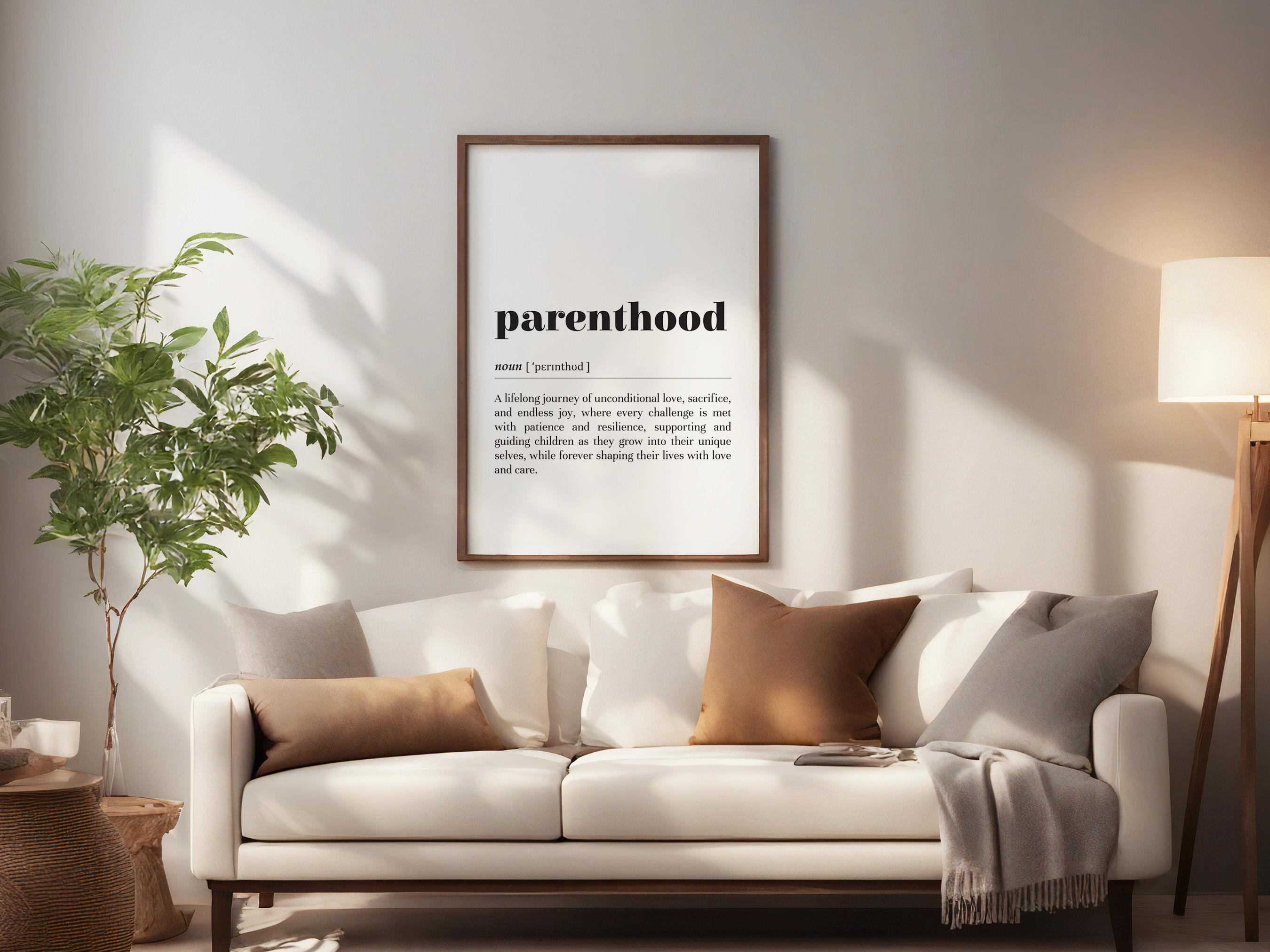 Parenthood Definition Print: Minimalist Typography Poster / Heartfelt ...