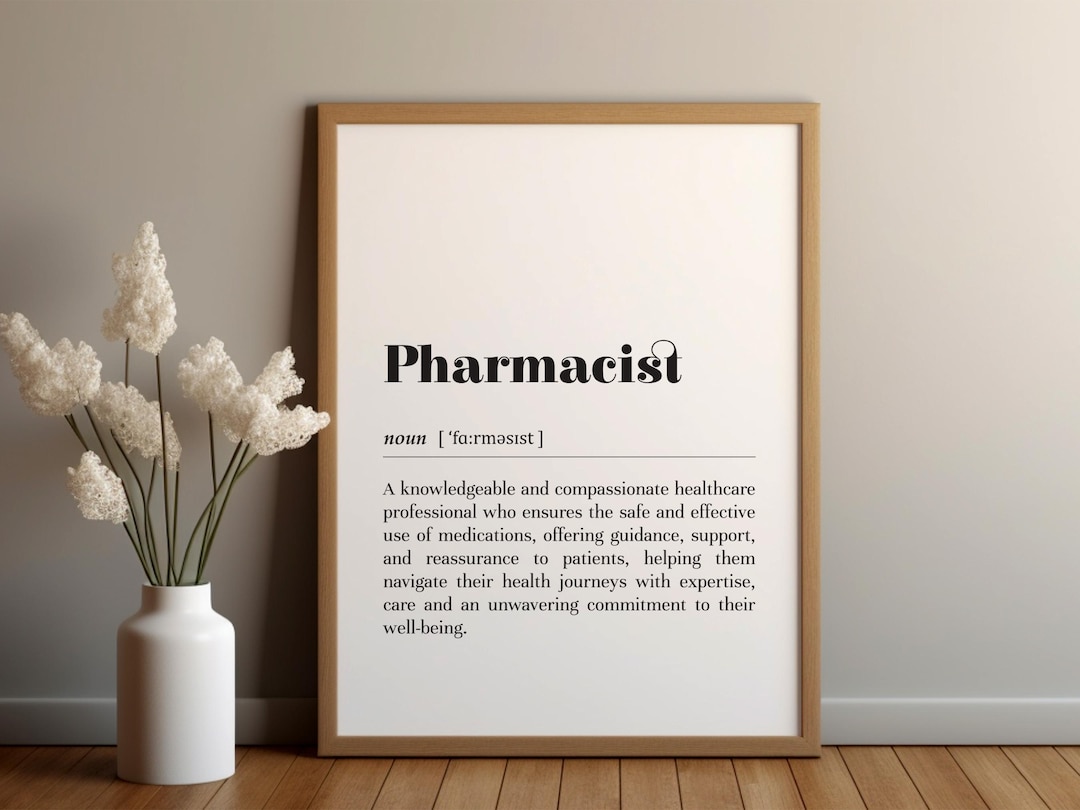 Pharmacist Definition Print: Minimalist Pharmacy Office Decor ...
