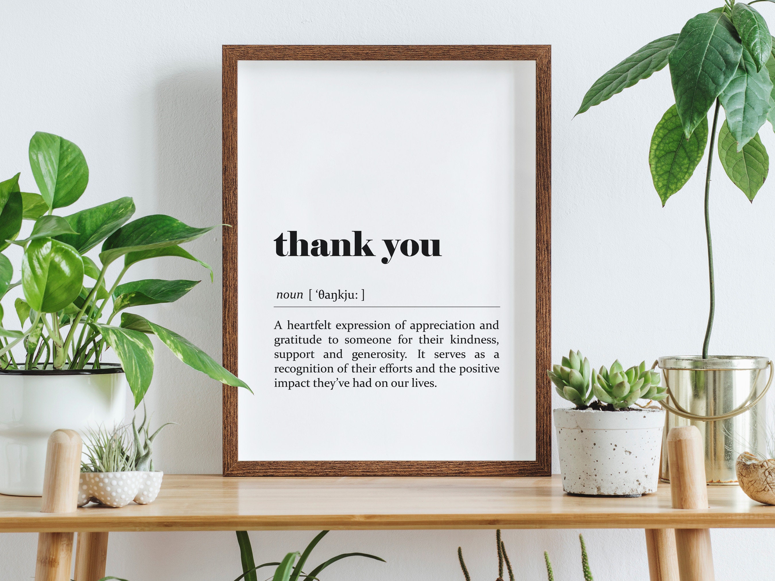 Thank You Definition Print: Minimalist Typography Poster / Appreciation ...
