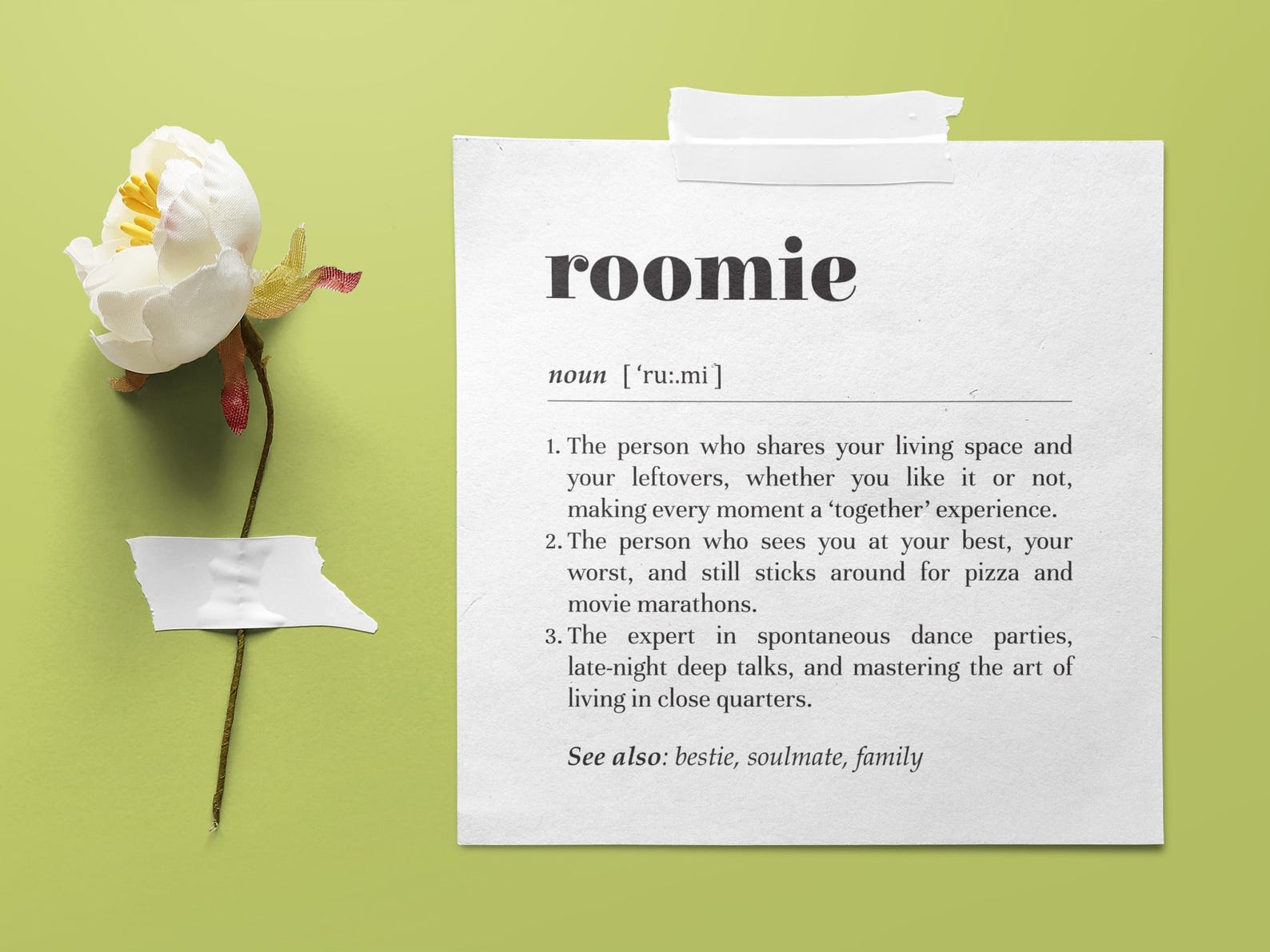 Roommate Definition Art Print: Minimalist Dorm Decor / Gift for ...
