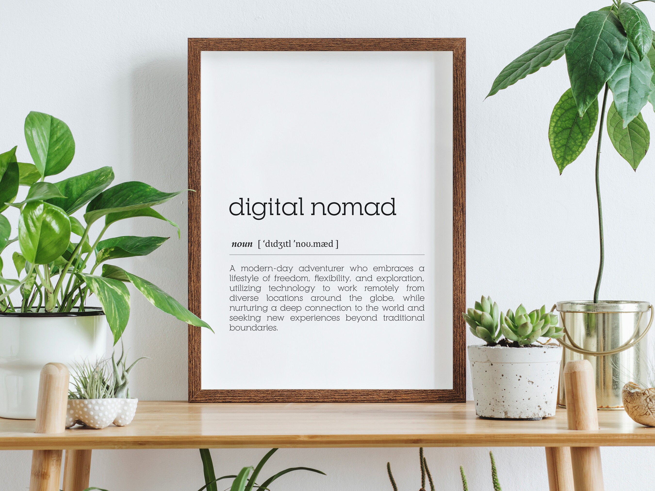 Digital Nomad Definition Print: Minimalist Typography Poster / Gift for ...