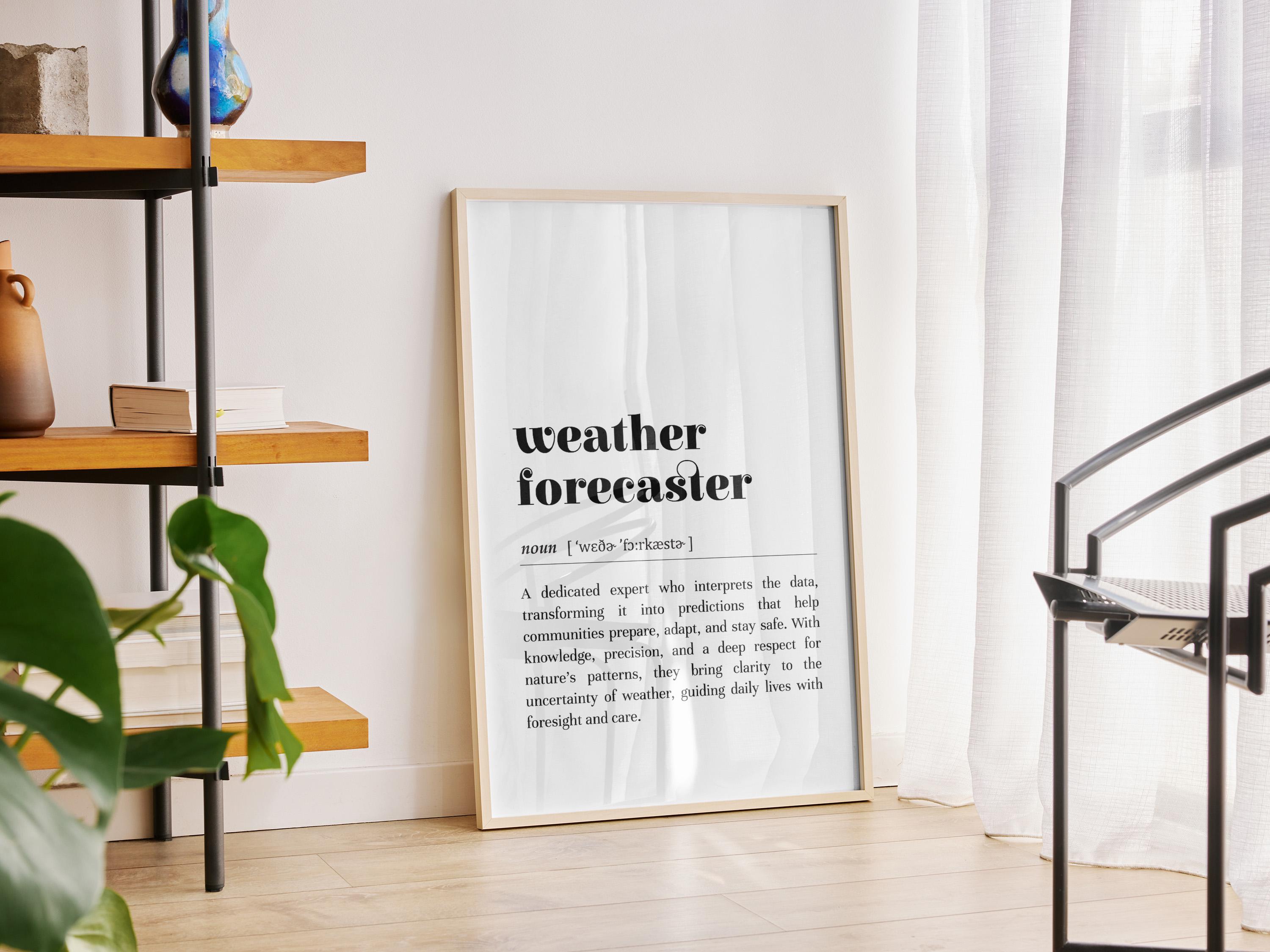 Weather Forecaster Definition Print: Minimalist Office Decor (instant ...
