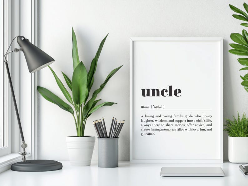 Uncle Definition Print: Minimalist Typography Poster / Heartfelt Family ...