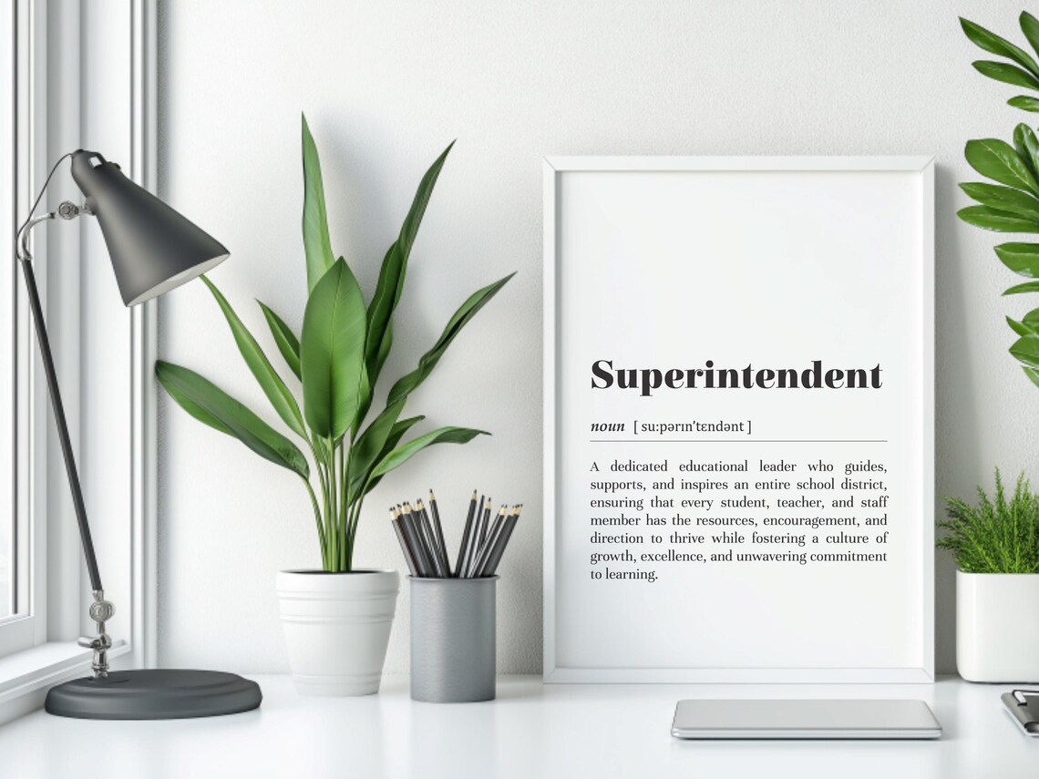 Superintendent Definition Print: Educational Leader Gift / School ...