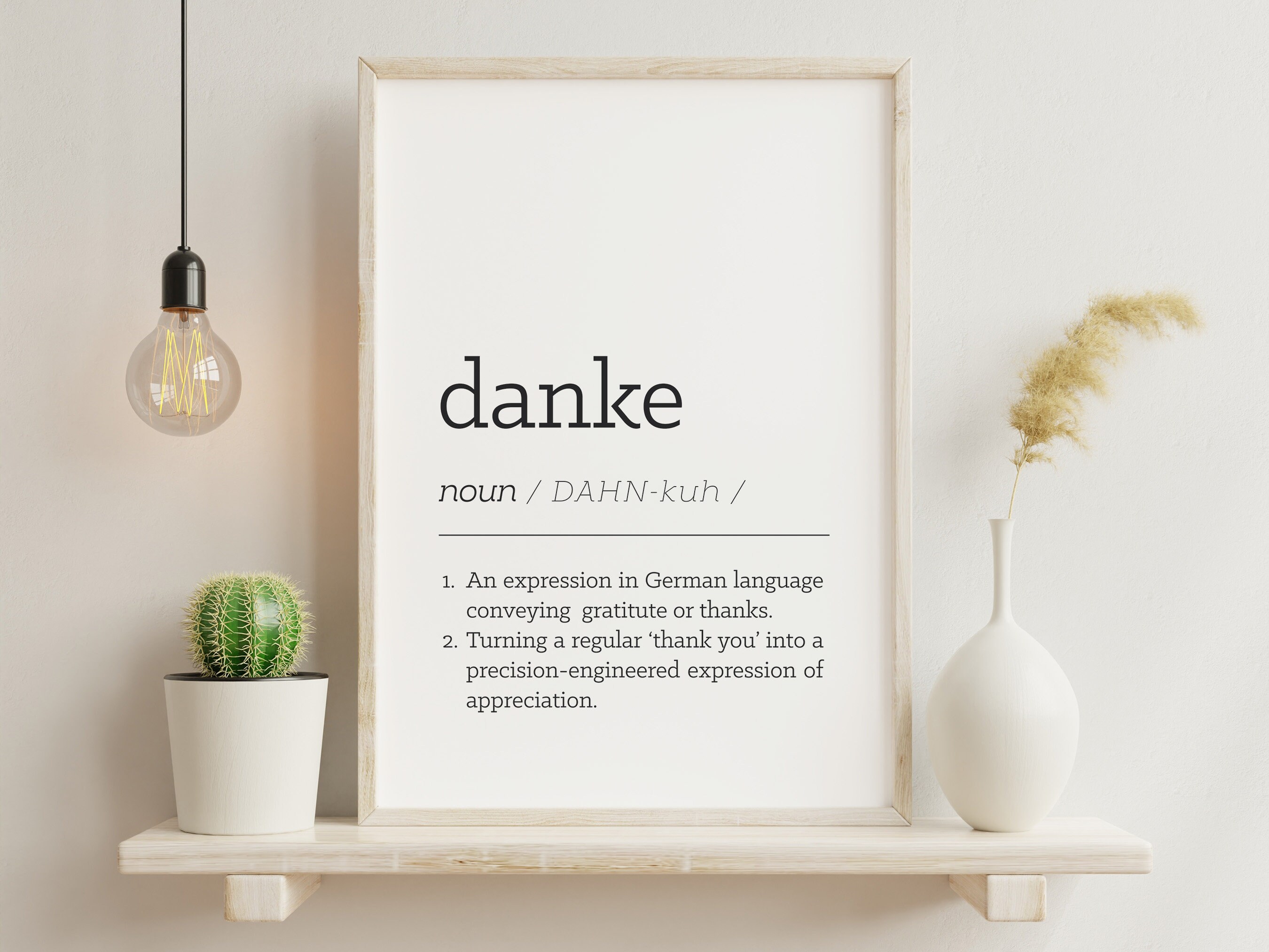 Danke Definition Print/instant Download/minimalist Home Decor/printable ...