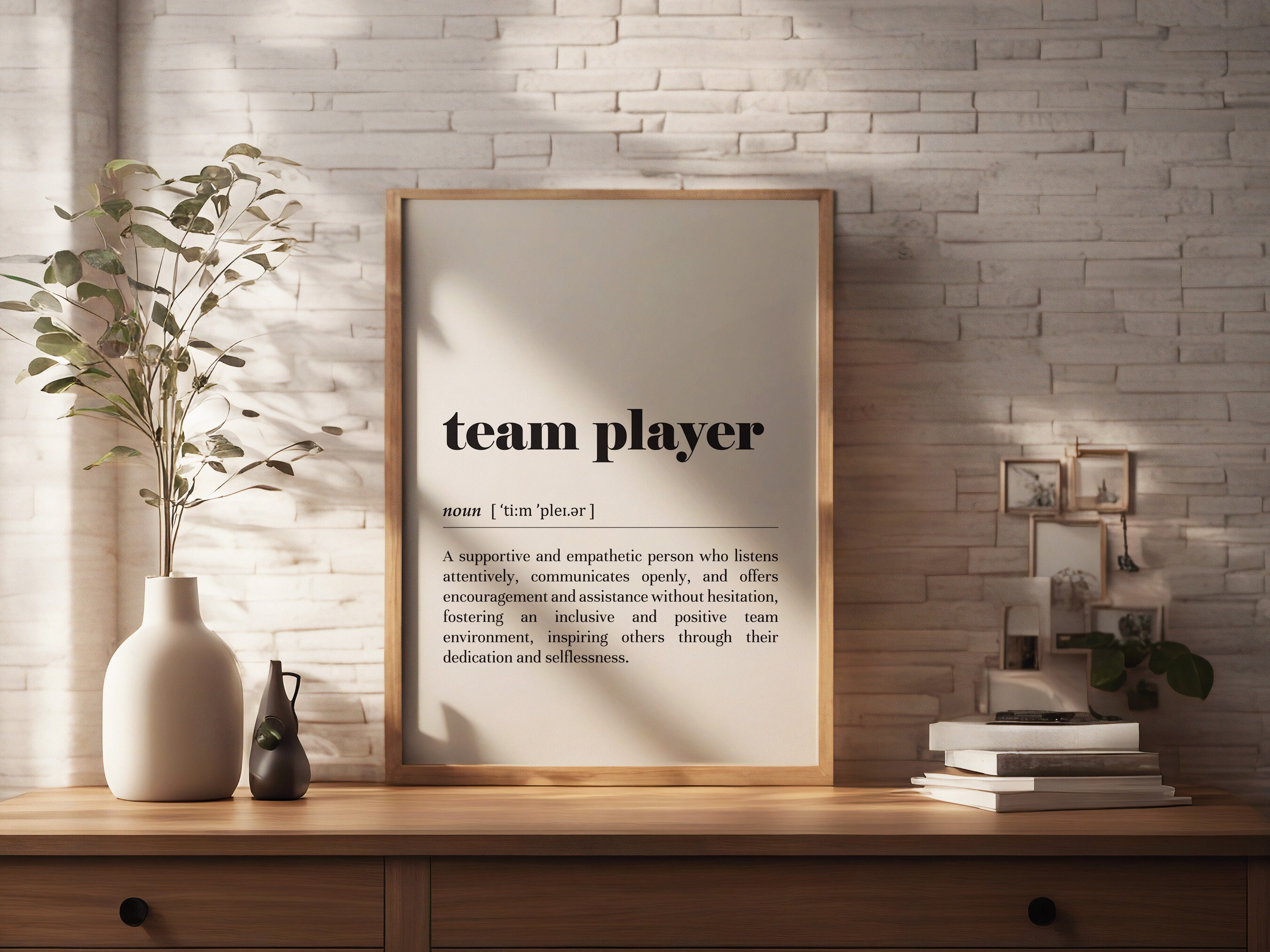 Team Player Definition Print: Minimalist Typography Poster (digital ...