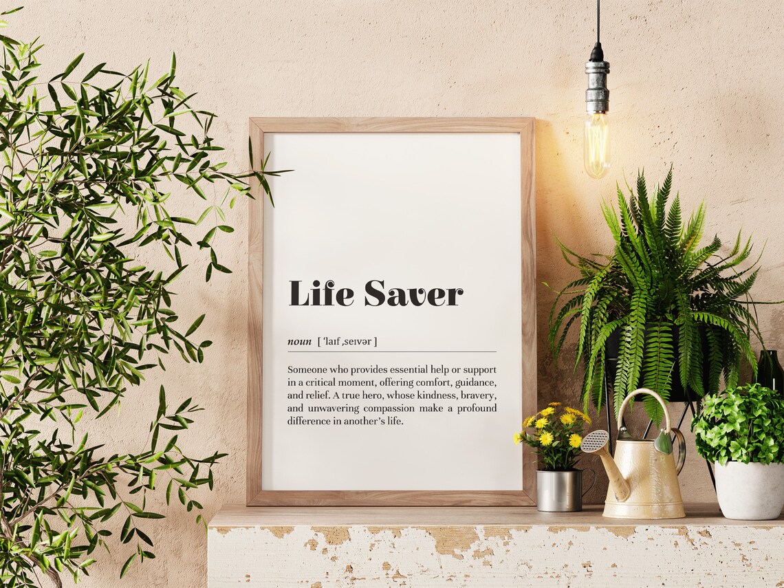 Life Saver Definition Poster Print/instant Download/thank You Gift ...