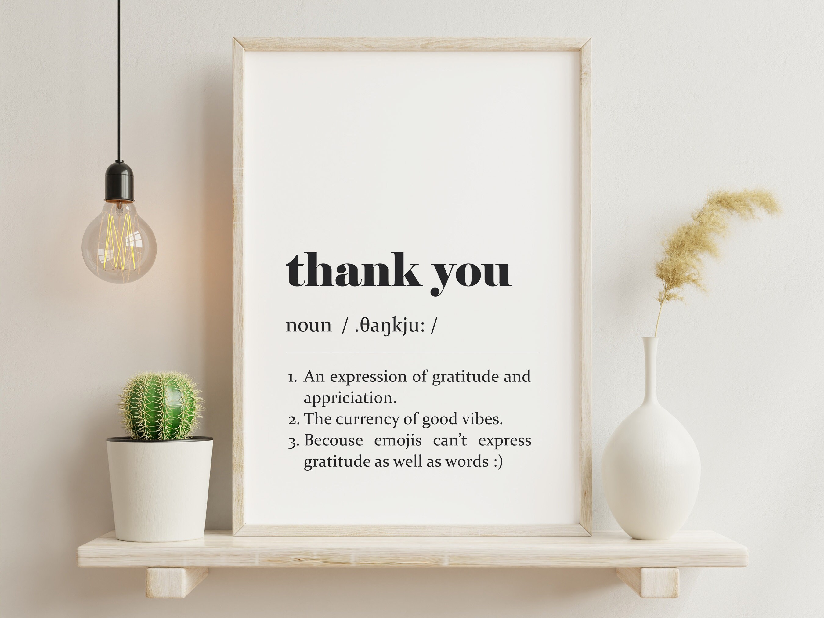 Thank You Definition Print/instant Download/minimalist Home Decor ...