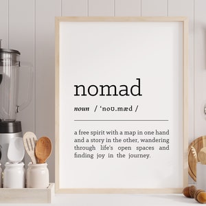 Nomad Definition Poster/digital Print/instant Download//traveler Gift ...