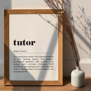 Tutor Definition Poster Print/instant Download/gift for Teacher/tutor ...