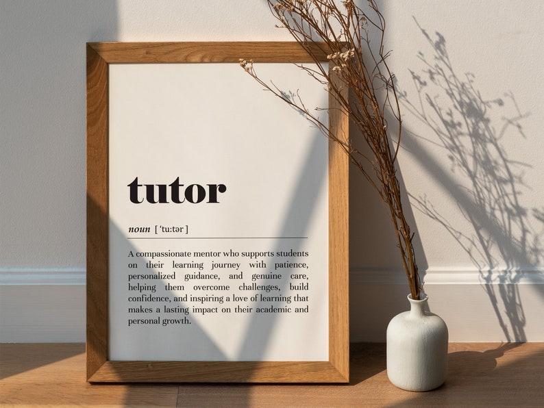 Tutor Definition Poster Print: Teacher Appreciation Gift / Typography ...