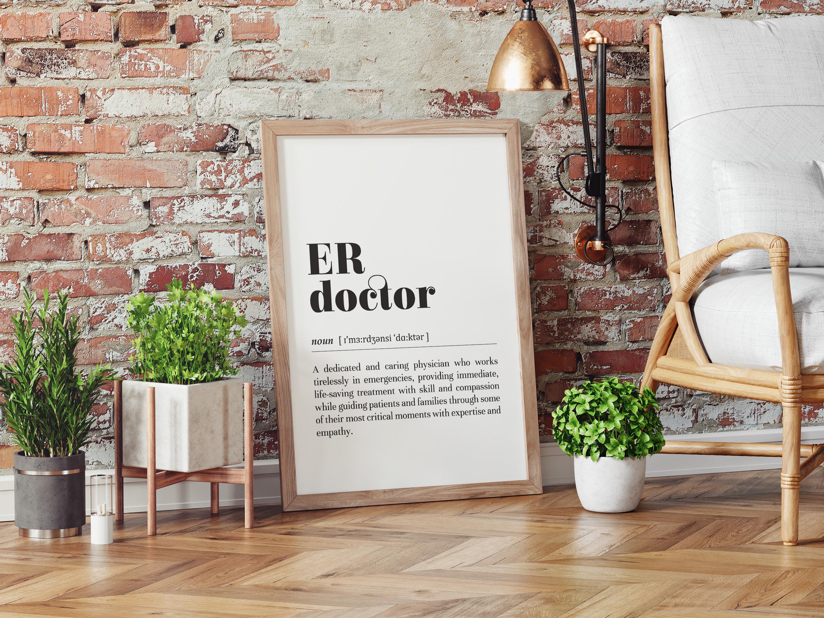 ER Doctor Definition Print: Minimalist Hospital Office Decor / ER ...