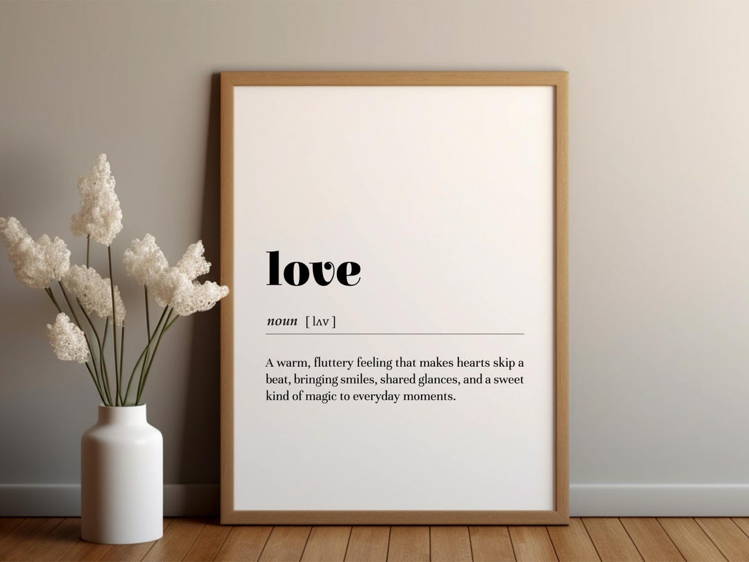 Love Definition Print: Romantic Typography Home Decor / Gift for Loved ...