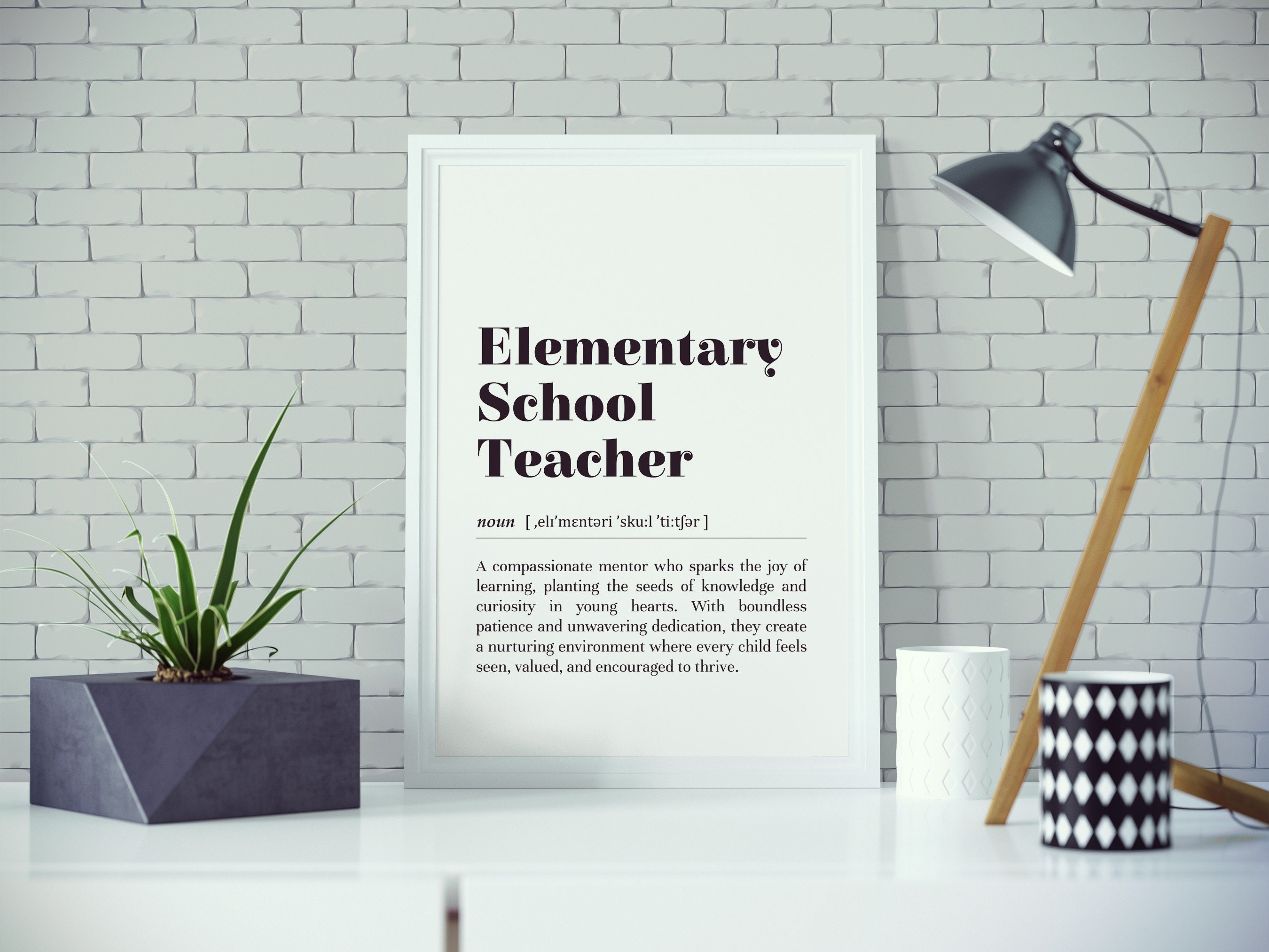 Elementary School Teacher Definition Print: Typography Classroom Decor ...