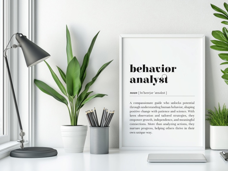 Behavior Analyst Definition Print: BCBA Therapist Office Decor ...