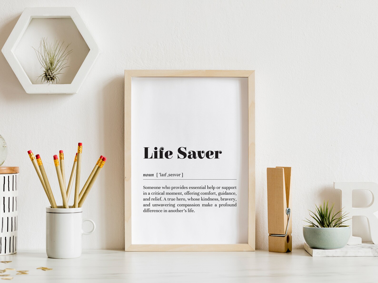 Life Saver Definition Print: Minimalist Typography Poster / Heartfelt ...