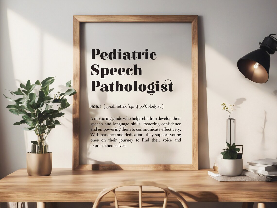 Pediatric Speech Pathologist Definition Print: Speech Therapy Office Decor / Typography Poster ...