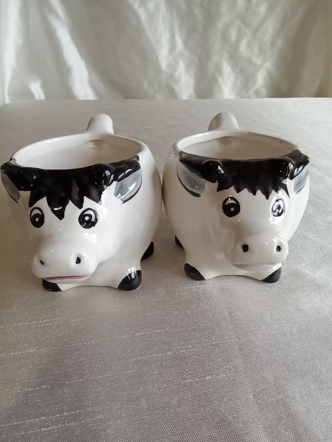 Vintage Figural Cow Cups Set of 2 - Etsy