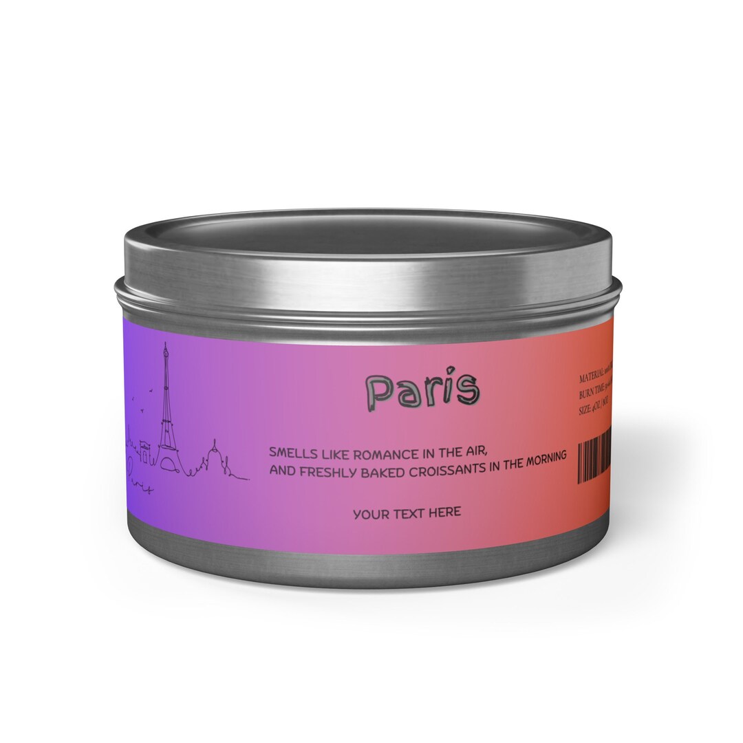 Paris Tin Candles｜soy Candle Gift｜personalized Candle｜housewarming Gift ...