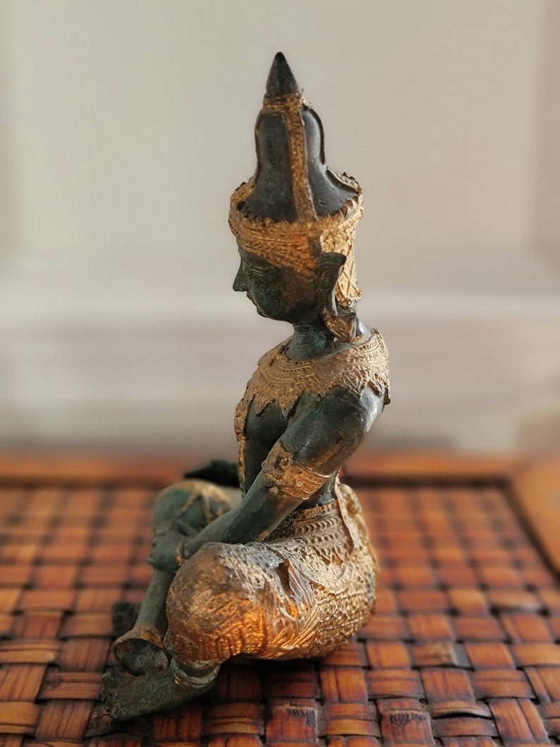 Antique Bronze Gilt Teppanom Thai Musician Statue - Etsy