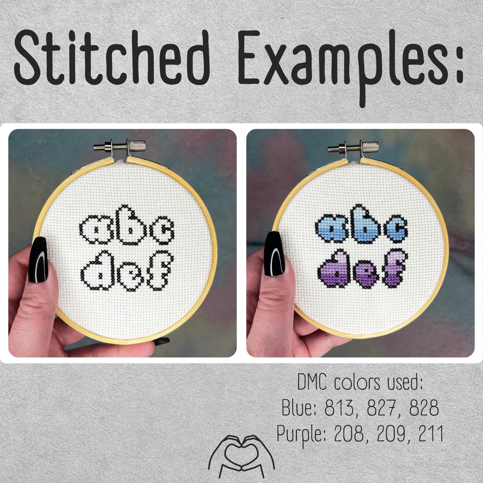 Cross Stitch Alphabet Pattern PDF: Basic Rounded Embroidery Font ...