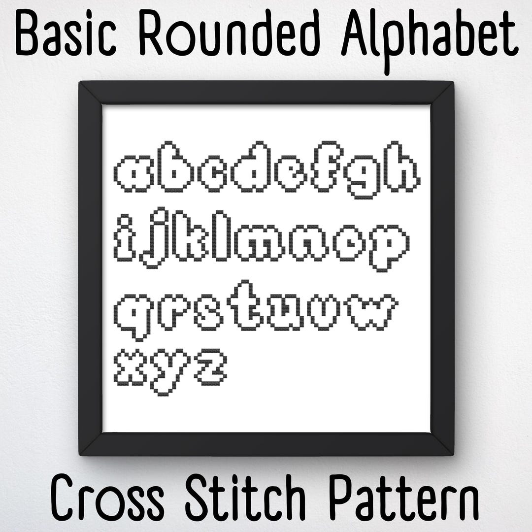 Cross Stitch Alphabet Pattern PDF: Basic Rounded Embroidery Font (digital Download) - Etsy