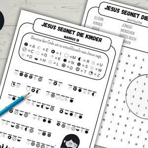 GERMAN Jesus Blesses the Children Activitysheet Pack of 2 Bible Lesson ...