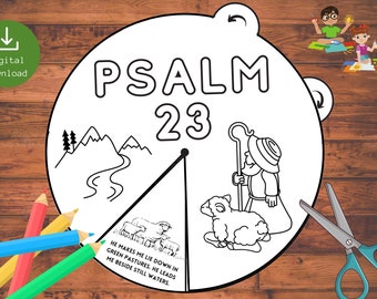 The Ten Commandments Bible Coloring Wheel Craft ENGLISH Printable Bible ...