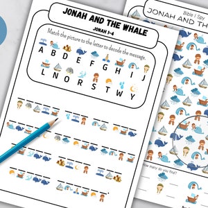 Jonah and the Whale Bible Story I Spy Page ENGLISH Activity Sheet Pack ...