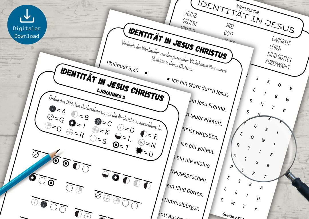 Identity in Jesus Puzzles Pack of 3 for Children Worksheet German ...