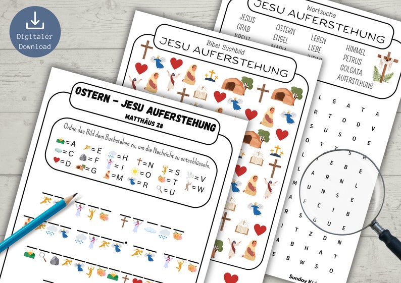 Jesus Resurrection Easter Puzzles Pack of 3 for Children Worksheet ...