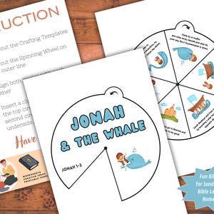 Jonah and the Whale Spinning Wheel Craft ENGLISH Printable Bible ...