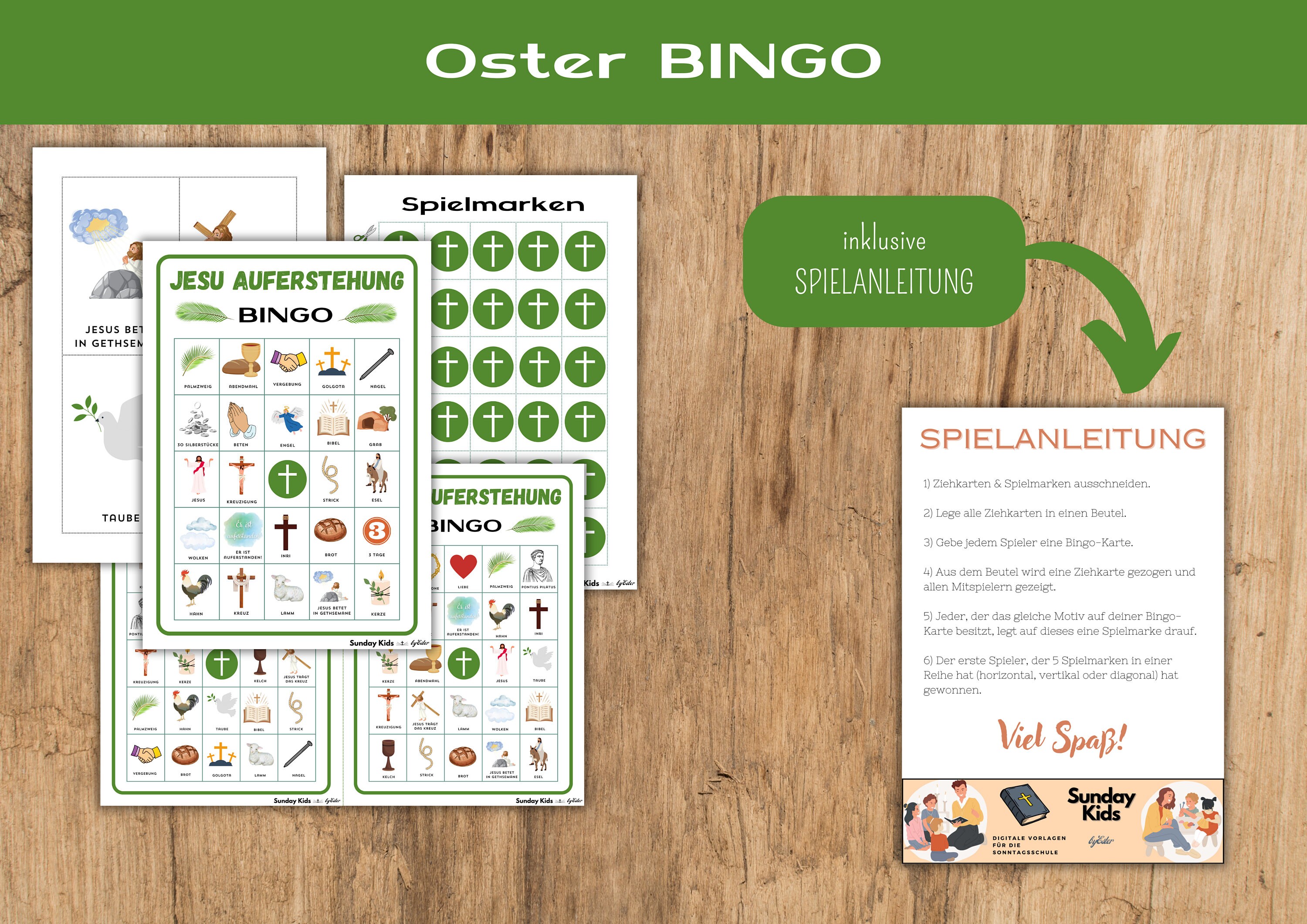 GERMAN Easter Resurrection Bingo Bible Games Kids Bible Lesson ...
