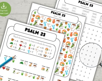 Psalm 23 Worksheet | Homeschool | Bible Lesson | Sunday School | I AM ...