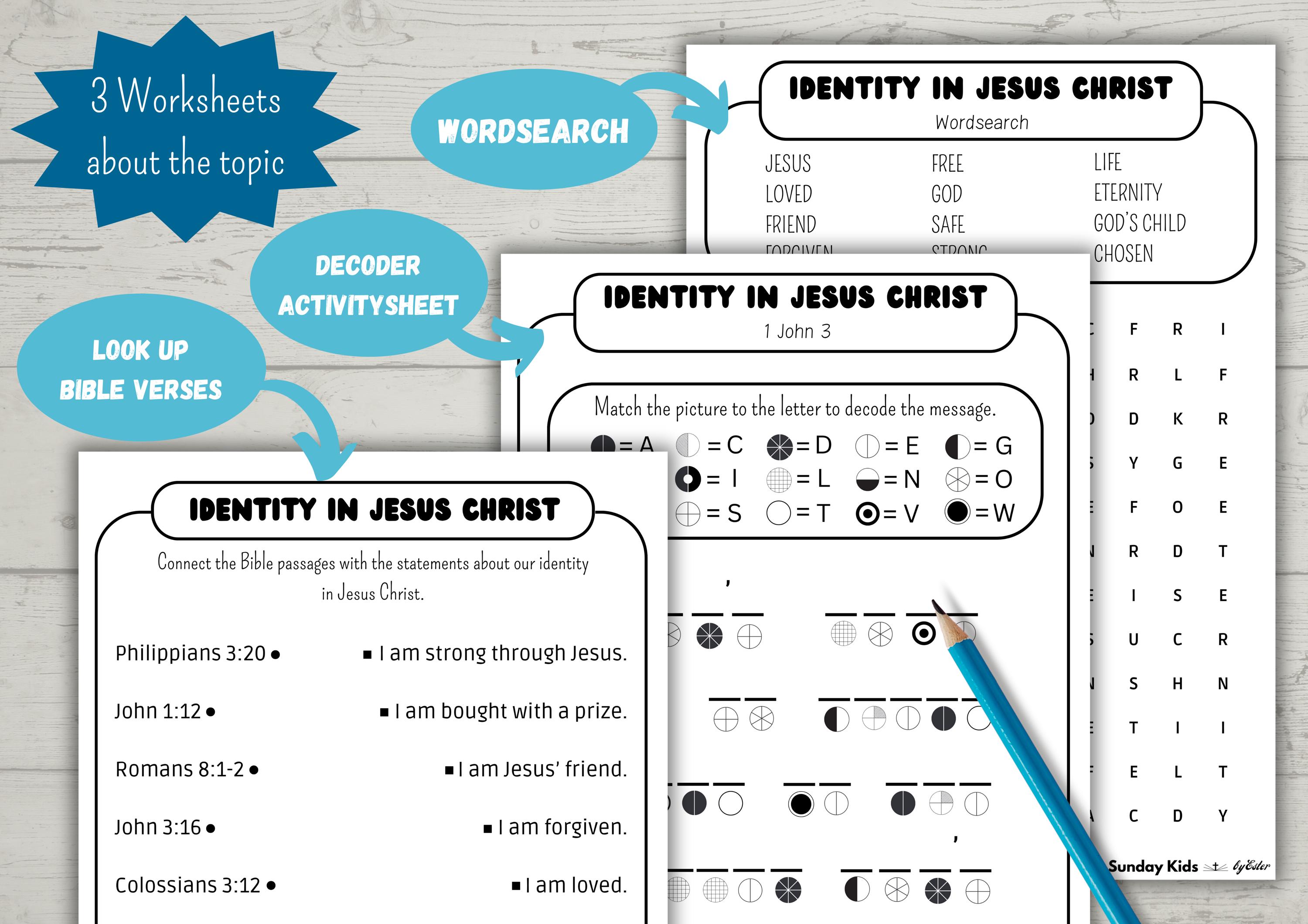 Identity in Christ - Who I Am in Jesus Activitysheet Pack of 3 ENGLISH ...