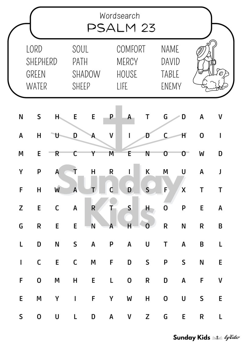Psalm 23 Activitysheet Pack of 3 ENGLISH I Spy Page, Wordsearch Puzzle ...