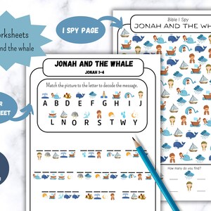 Jonah and the Whale Bible Story I Spy Page ENGLISH Activity Sheet Pack ...