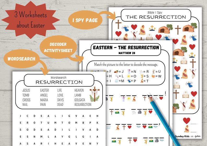 Easter the Resurrection Wordsearch Puzzle I Spy Page ENGLISH Activity ...
