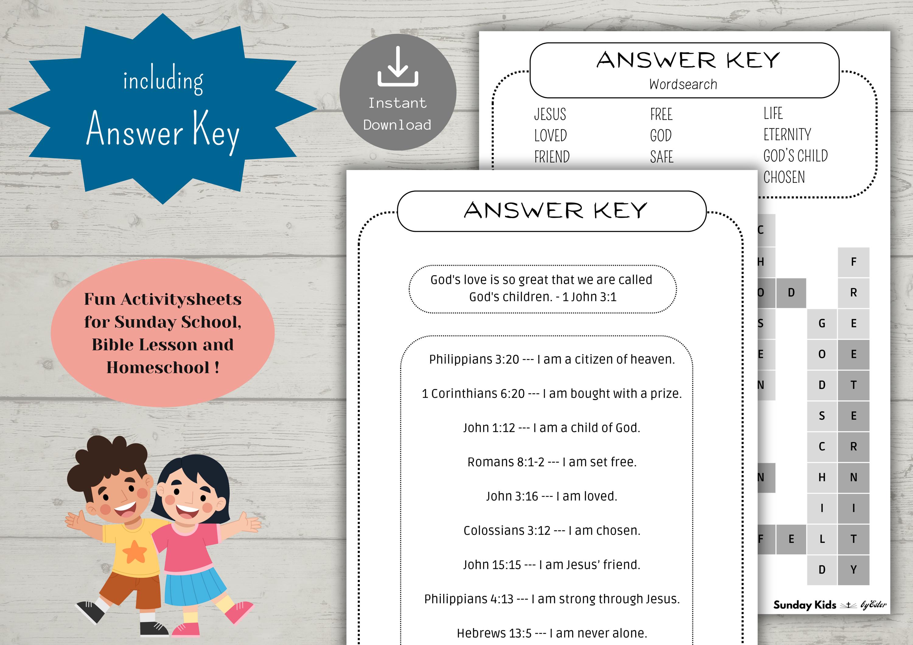 Identity in Christ - Who I Am in Jesus Activitysheet Pack of 3 ENGLISH ...