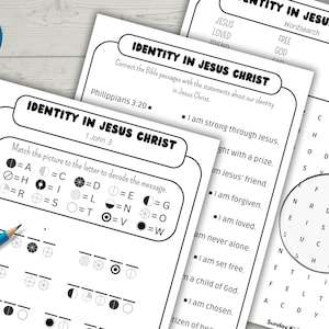Identity in Christ - Who I Am in Jesus Activitysheet Pack of 3 ENGLISH ...