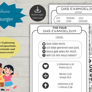 GERMAN the Four - the Gospel Explained for Children Activitysheet Pack ...