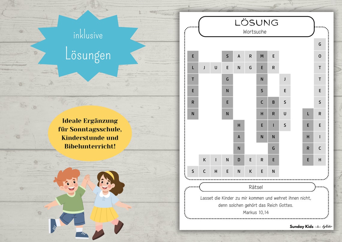 GERMAN Jesus Blesses the Children Activitysheet Pack of 2 Bible Lesson ...